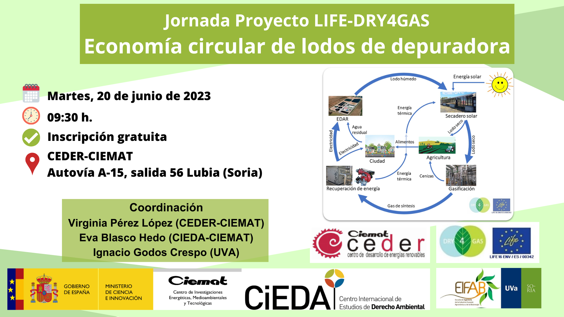 Agenda. Jornada Proyecto LIFE-DRY4GAS: “Economía circular de lodos de ...